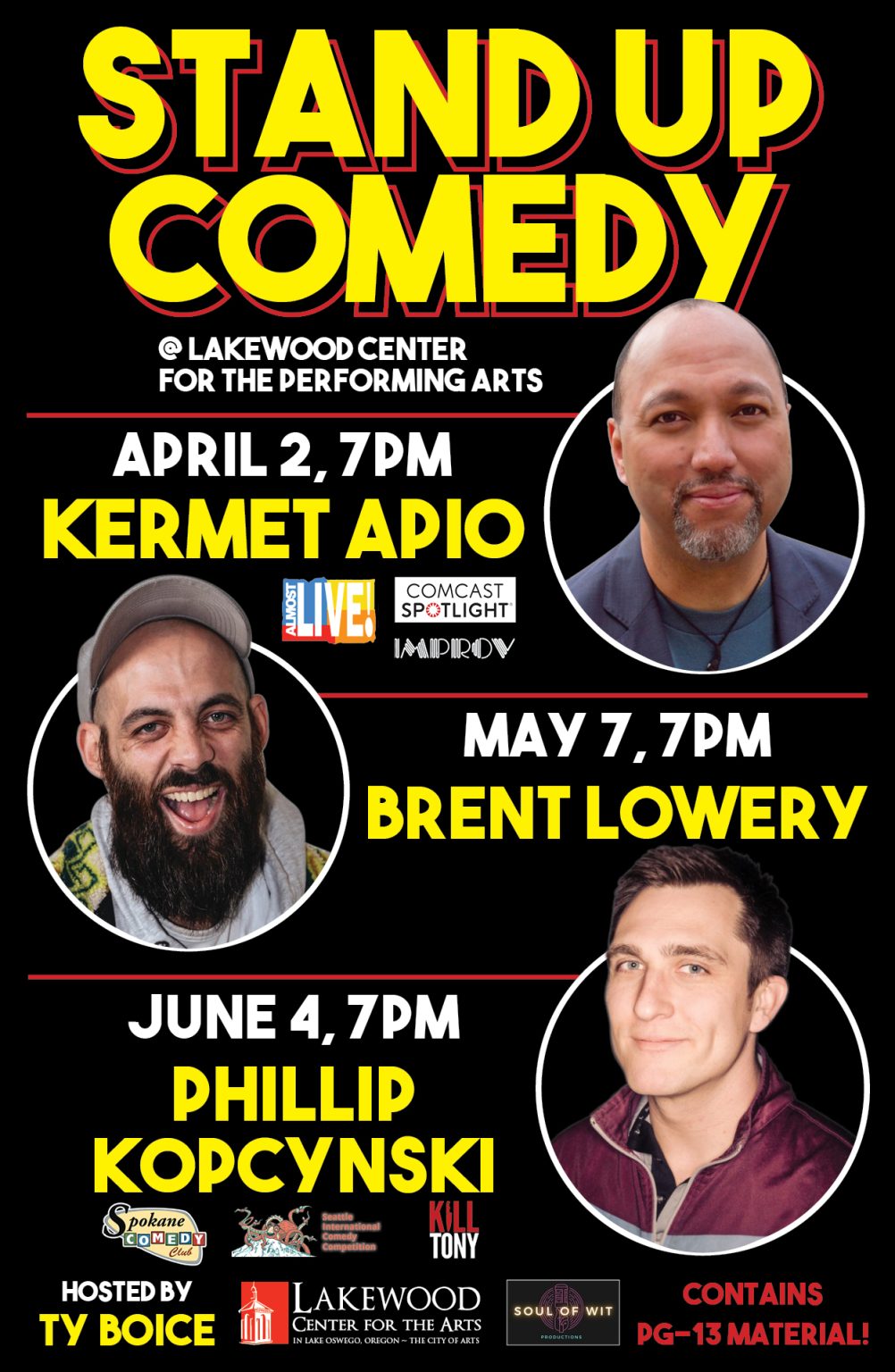 Events from April 2 – July 7 – Lakewood Center for the Arts